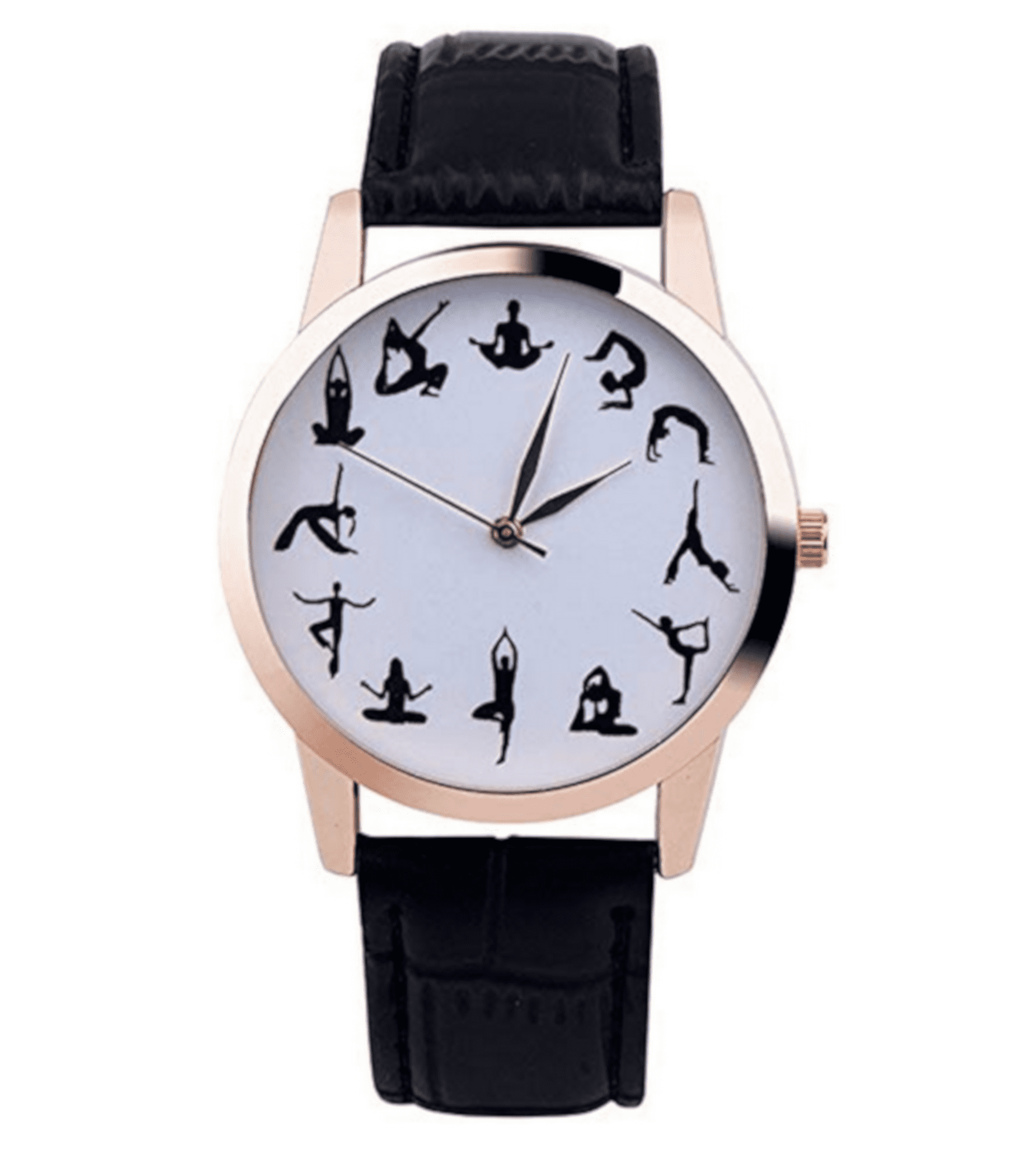 Woman's Exercise Yoga Every Hour on the Hour Casual Novelty Wrist Watch ...