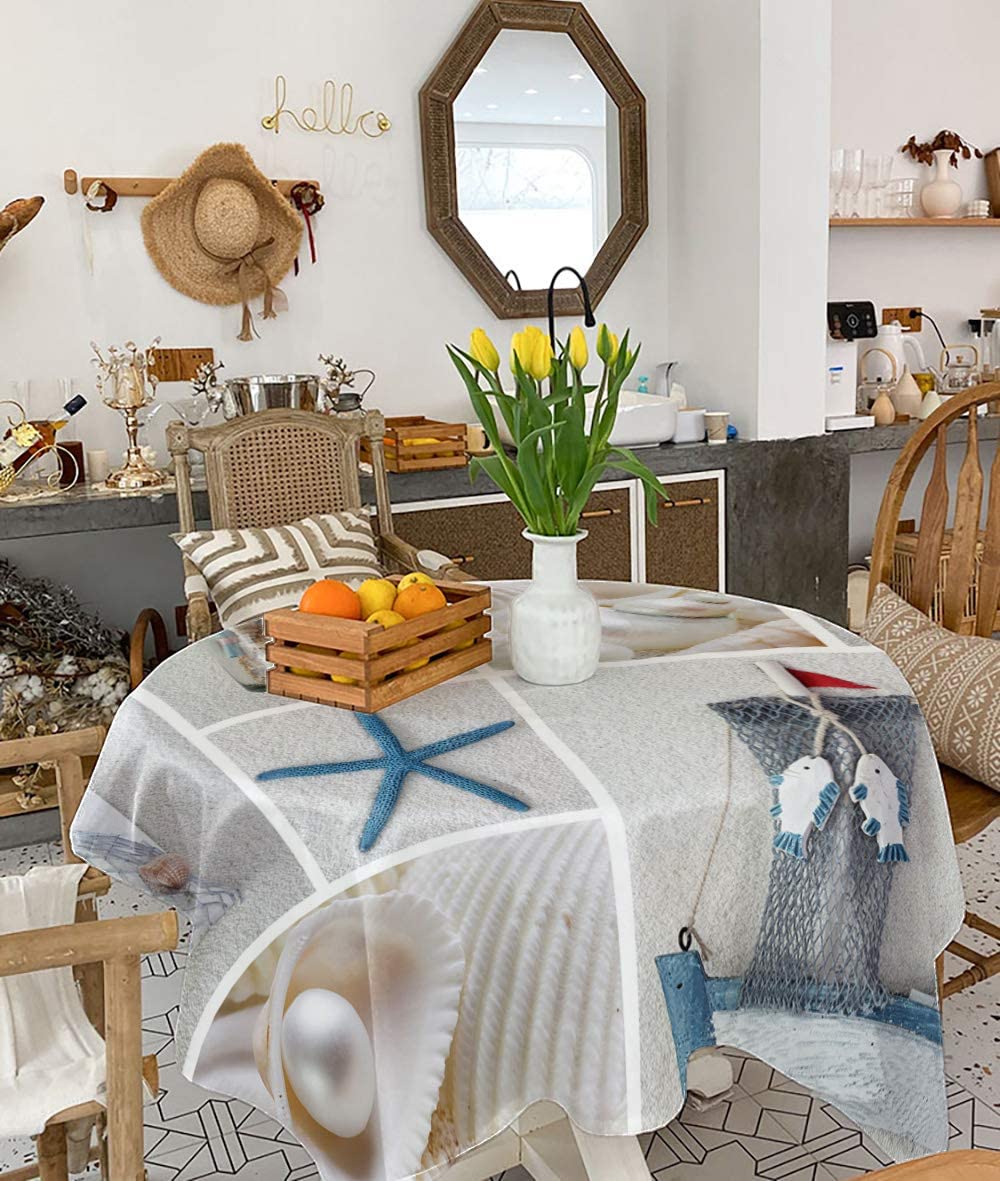 Waterproof Tablecloth Square Washable Table Cloths Summer Lighthouse ...