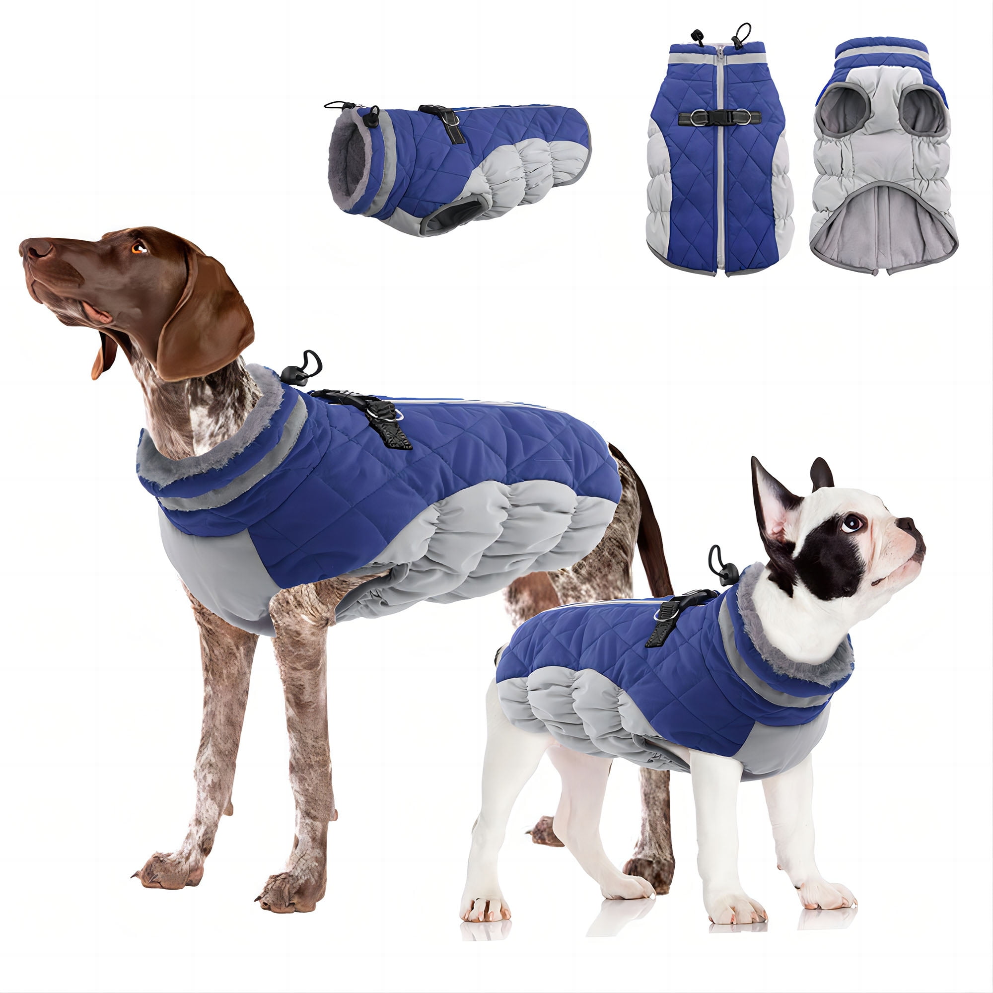 Kuoser Dog Padded Vest Dog Jacket , Reflective Warm Zip Up Dog Winter ...
