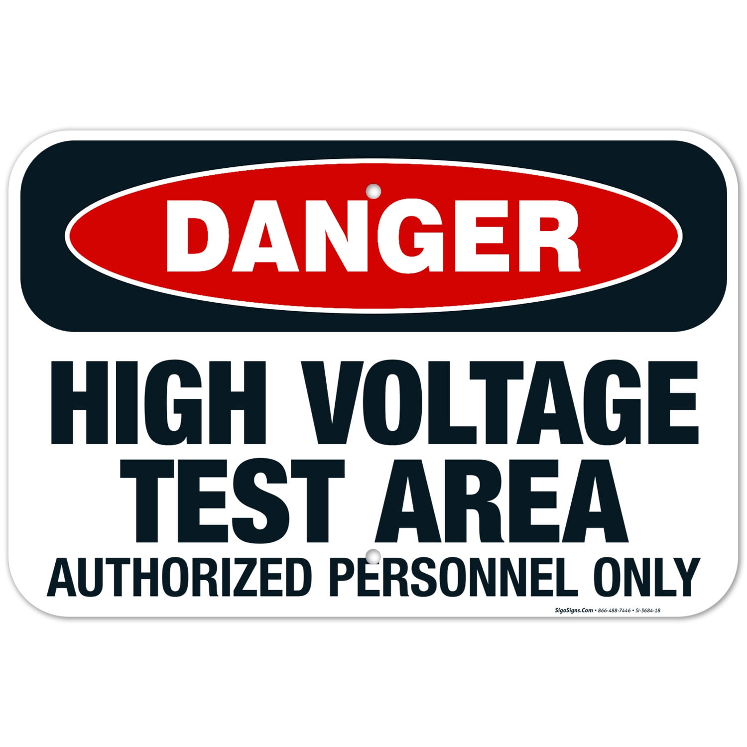 High Voltage Test Area Authorized Personnel Only Sign, OSHA Danger Sign ...