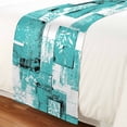 Bed Runner Turquoise Floral Leaves Bedding Scarves Soft Decorative Bed ...