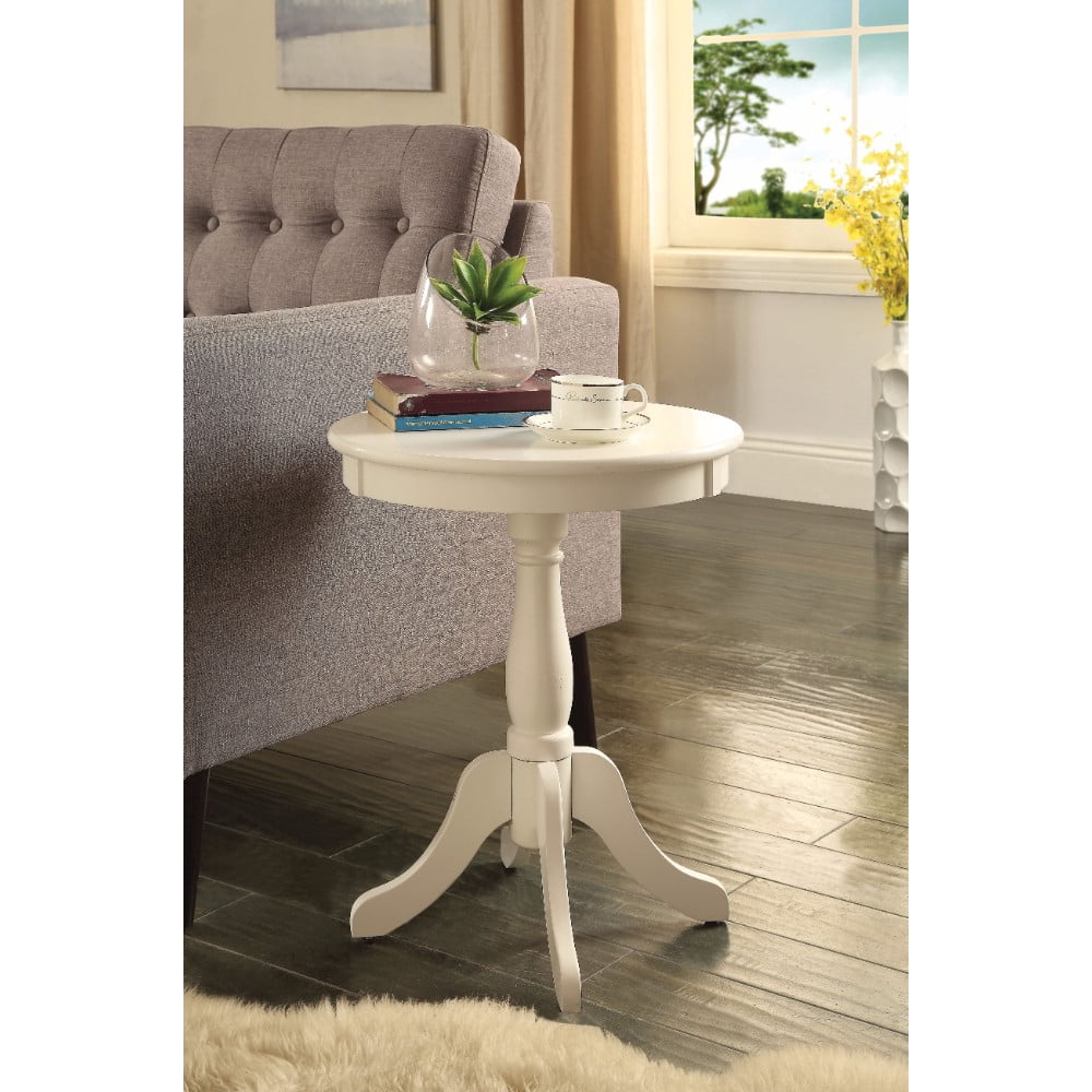 Astonishing Side Table With Round Top, White - Walmart.com - Walmart.com