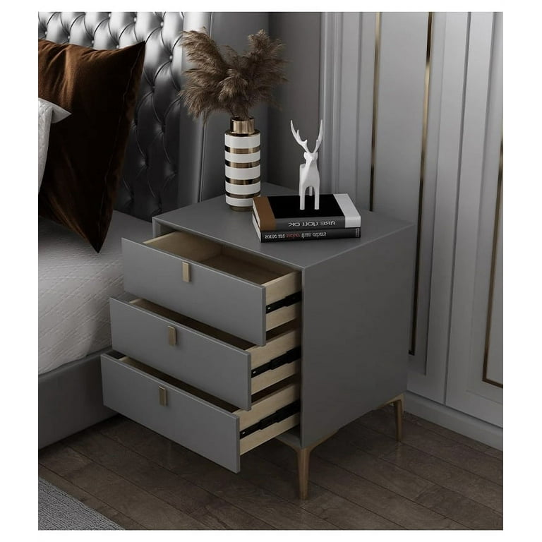 Dark grey bedside drawers store