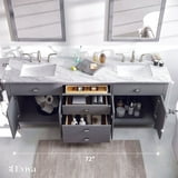 Totti Artemis 72 Inch Grey Transitional Double Sink Bathroom Vanity ...