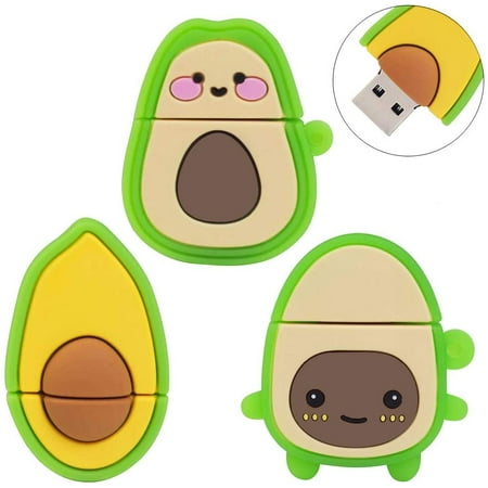 LEIZHAN Cute USB Flash Drive 16GB, 3 Pack Fruit Design Avocado Silicone ...