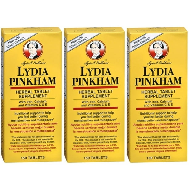 Lydia Pinkham Herbal Supplement Tablets - 150 Ea, 3 Pack - Walmart.com