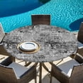 Black Grey Abstract Round Tablecloth 55-60 Inch Round Fitted Table ...