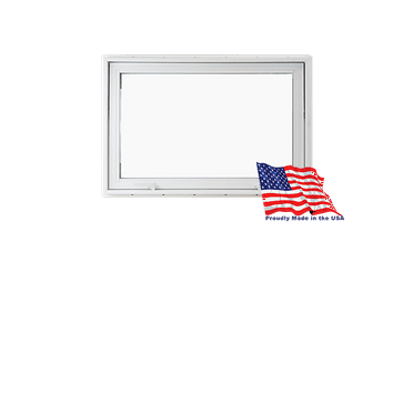 Shed Windows and More Transom Window 10" X 60" White Aluminum Flush ...