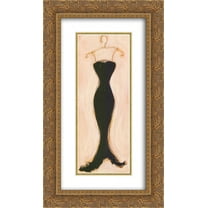 Black Evening Gown 2x Matted 12x24 Gold Ornate Framed Art Print by ...