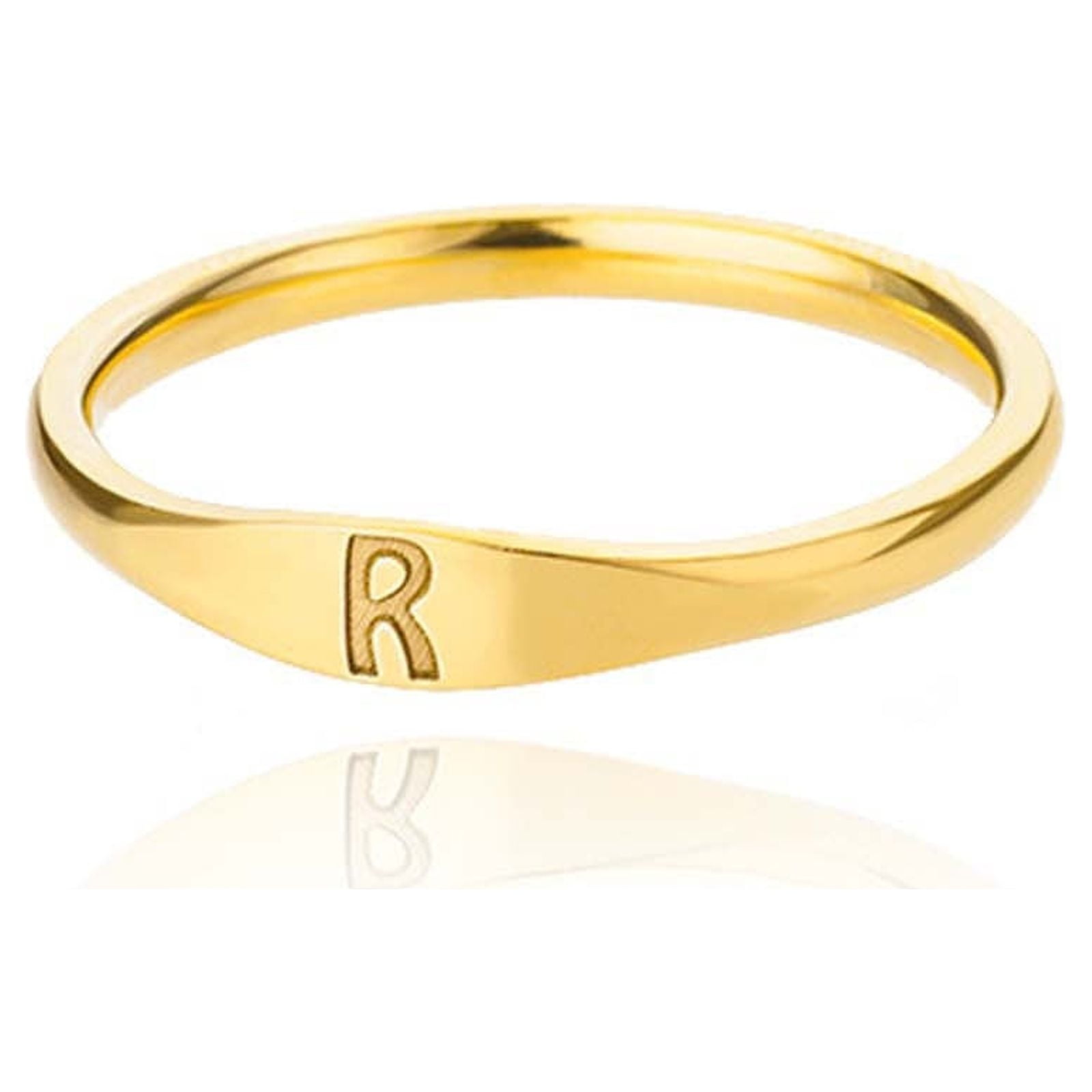 Anillo sencillo de 26 letras, anillo con iniciales, para llevar tus ...