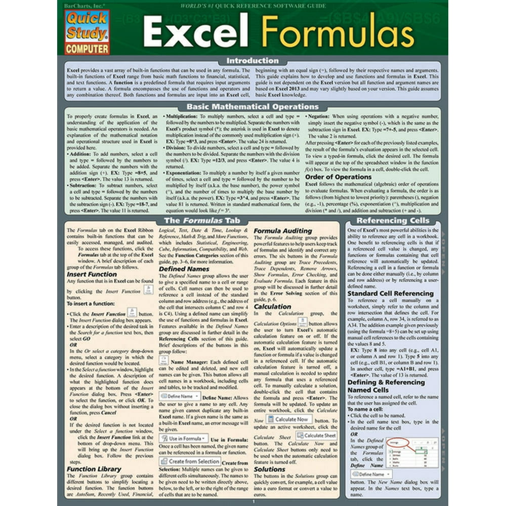 Excel Formulas (Book) - Walmart.com - Walmart.com