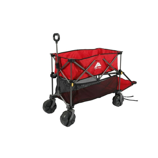 Ozark Trail Double Decker Folding Utility Wagon with Extension Handle ...