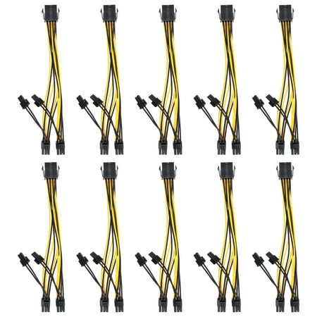 10PCS Graphic Power Cord 8-Pin CPU to Dual 6-pin+2-pin GPU Power Supply ...