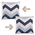 16"x16" Cushion Covers Chevron Pattern Navy Blue, Pink, And Gray ...