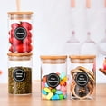 12-Piece Round Spice Jars Set with Bamboo Lids & Labels, Heat-Resistant ...