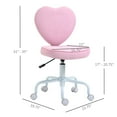 HomCom Pink Heart-Shaped Task Chair, 13.75in, 265lb. Cap, Adjustable ...