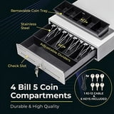 Mini Cash Register Drawer for Point of Sale (POS) System with 4 Bill 5 ...