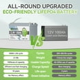 TCBWORTH 4Pack 12V 100Ah LiFePO4 Lithium Battery with 100A BMS for RV, Solar, Marine, Golf Cart ...