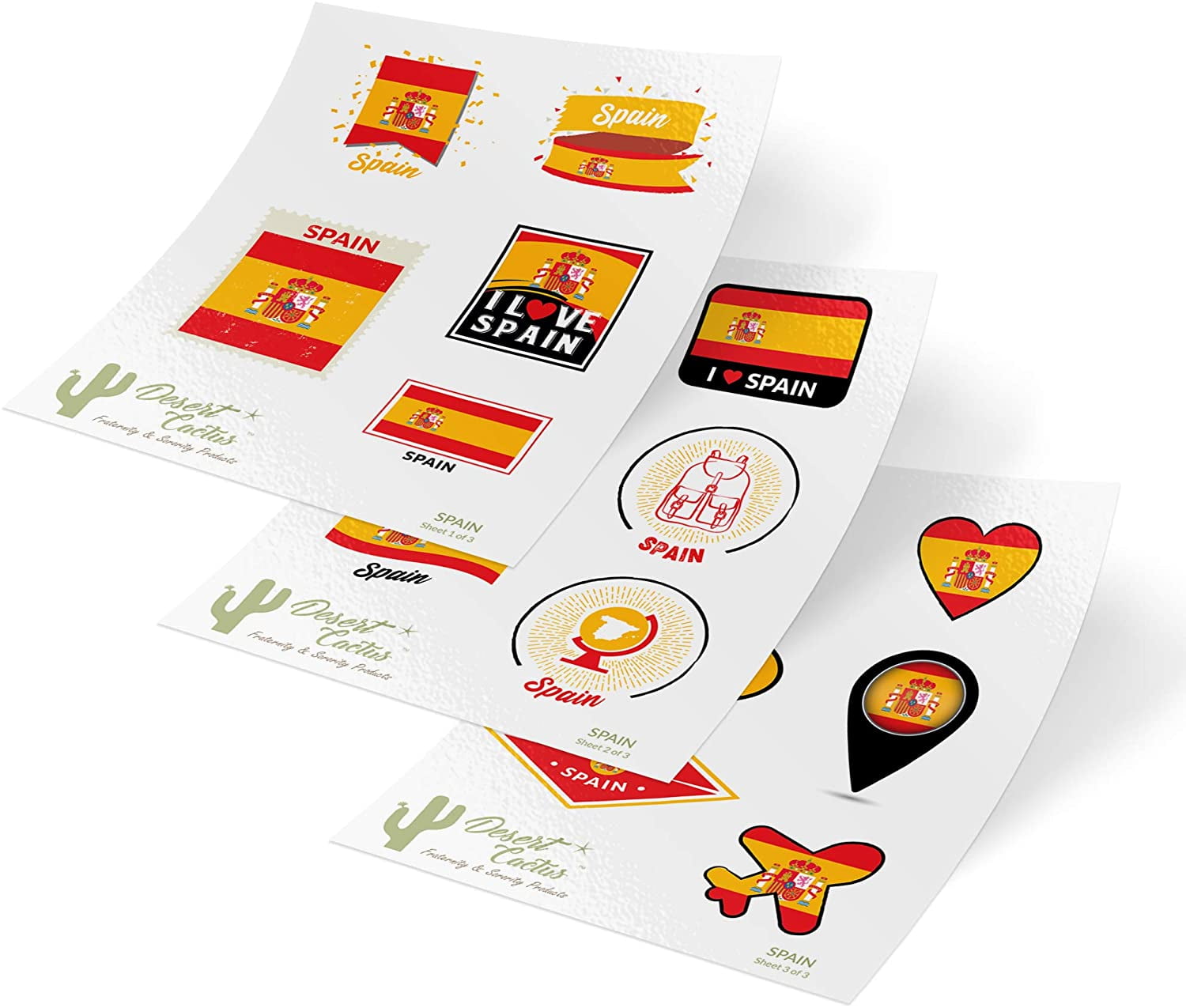 Buy Spain Country Flag Stickers Decals Kids Logo Scrapbook Car Vinyl ...