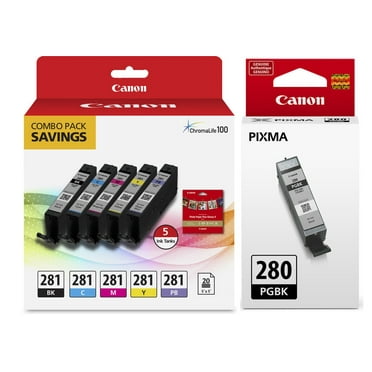 Canon PGI-280 Black & CLI-281 Black, Cyan, Magenta & Yellow Inkjet ...