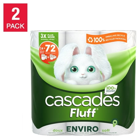 Cascades Fluff Enviro Bath Tissue 24 Rolls 363 Sheets , 2 pack ...