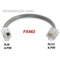 RJ9 RJ10 RJ22 4P4C 4-PIN to RJ12 RJ11 6P6C 6-PIN Phone Headset Jack Male Cable Adapter FX462 ...
