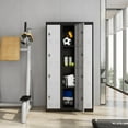 4-Door Metal Storage Locker Cabinet with Lockable Doors,Heavy-Duty ...