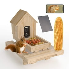 MIXXIDEA Wooden Squirrel Feeder with Camera, Smart Squirrel Feeder with ...