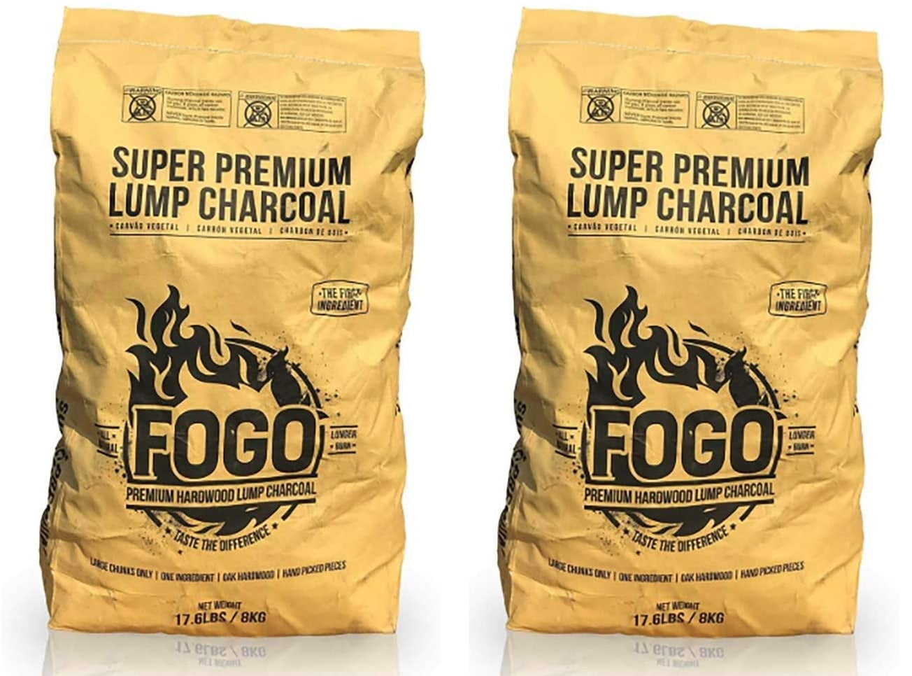FOGO Super Premium Hardwood Lump Charcoal, Natural, Large Sized Lump ...