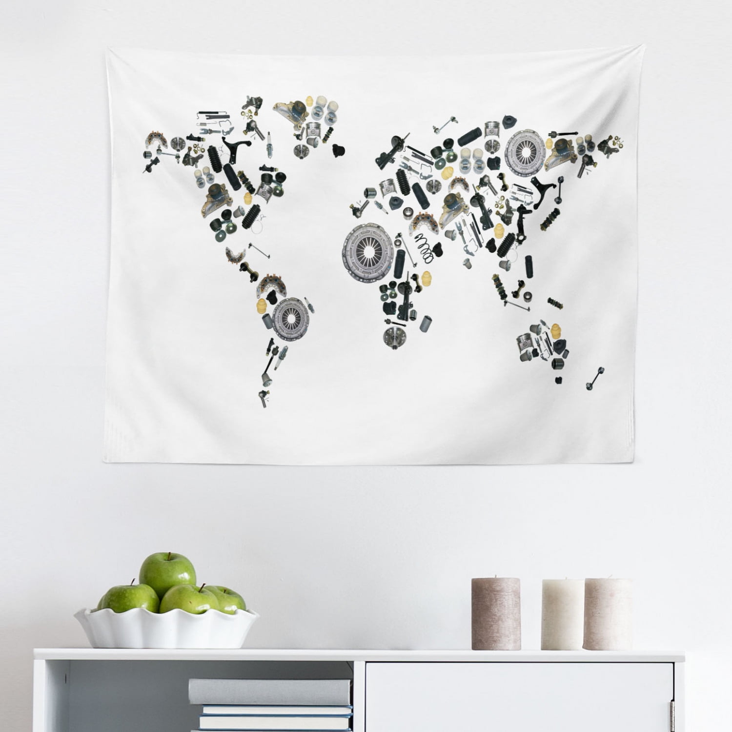 Auto Mechanic Tapestry, Retro Manly Design with My Garage My Ruler ...