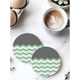 Coasters Set of 6 Green Waves Drink Coasters with Holder Absorbent ...