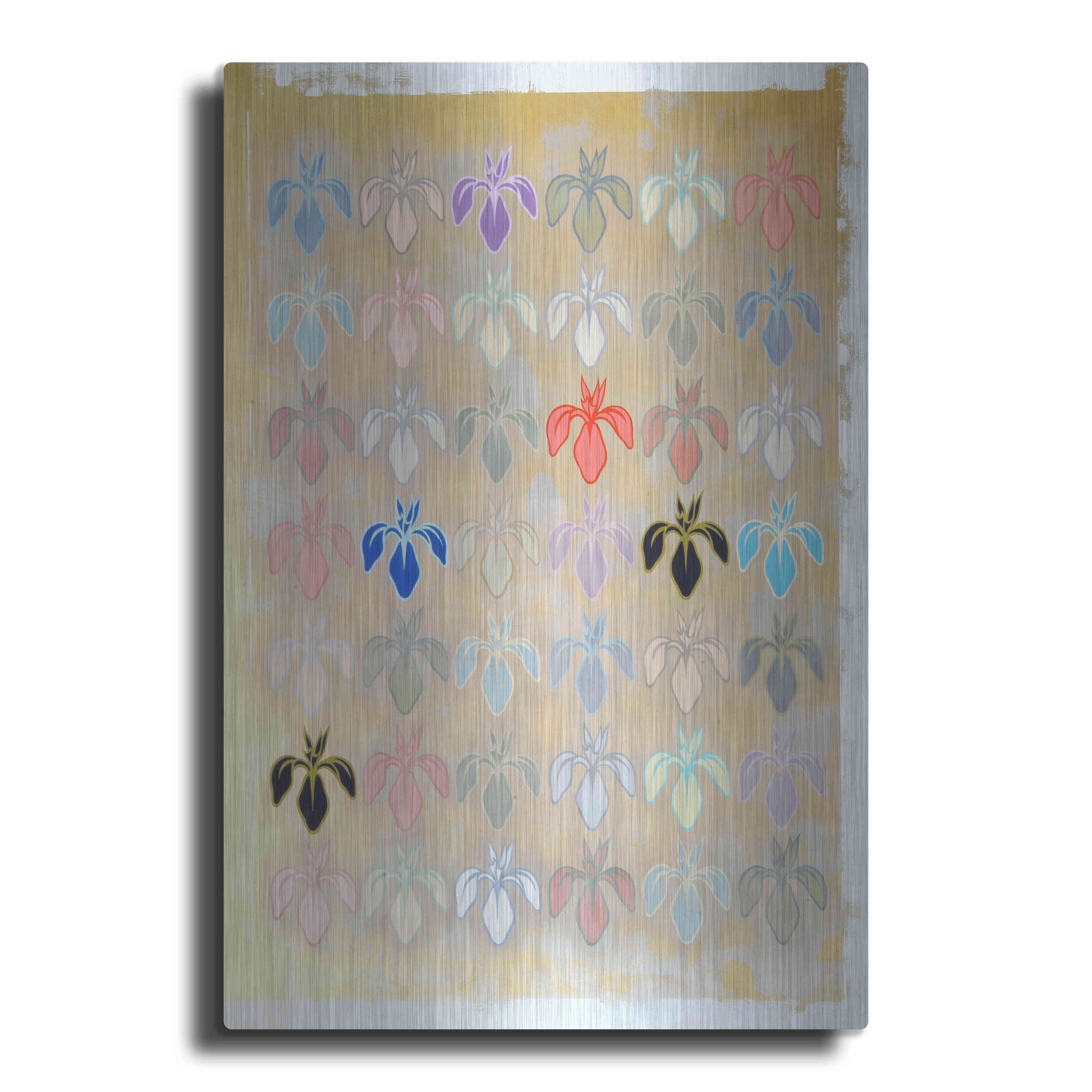 Luxe Metal Art 'Iris Mark' by Zigen Tanabe, Metal Wall Art, 12"x16 ...