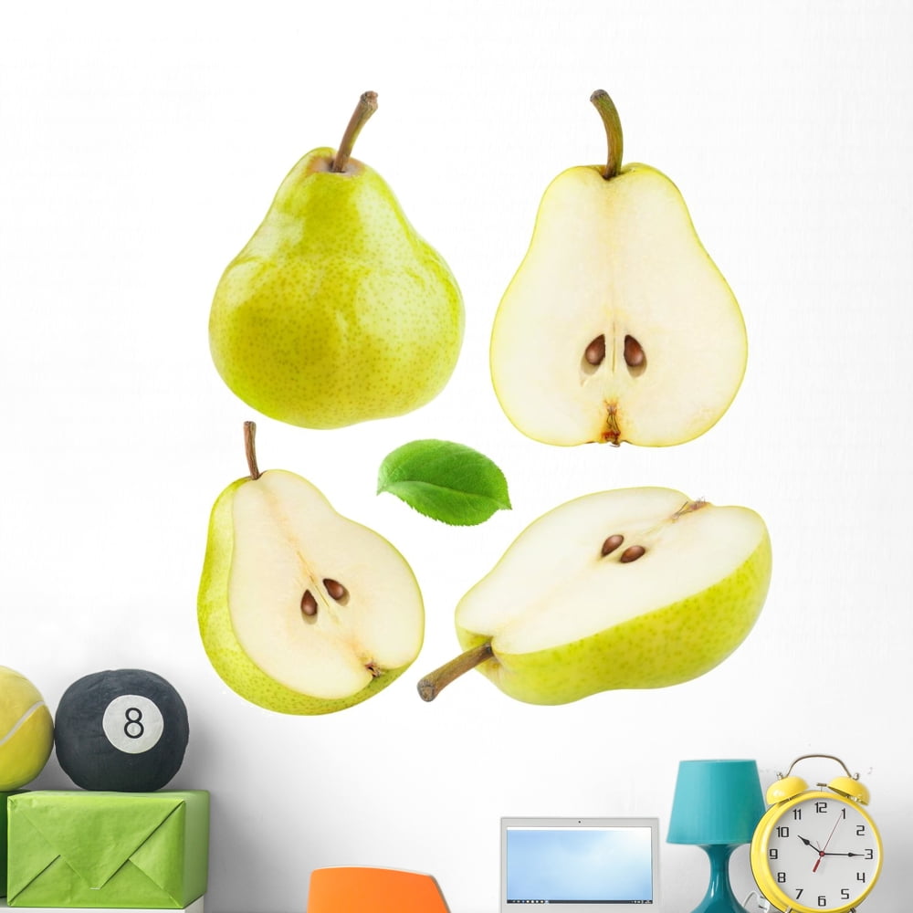 Yellow Green Pears Wall Decal Sticker Set Wallmonkeys Individual Peel ...