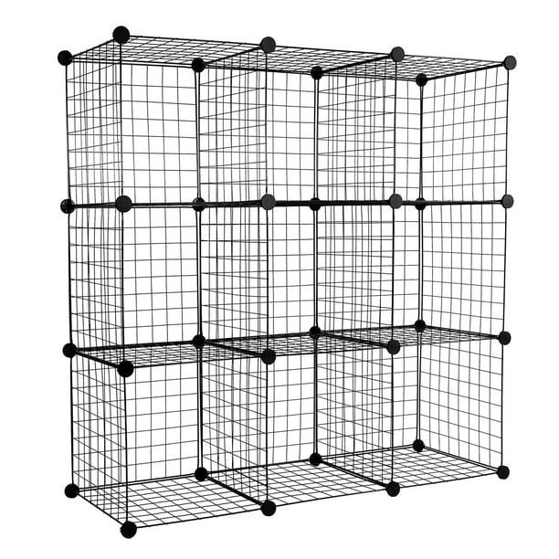 Work-It! Wire Storage Cubes | Modular Wire Shelving Units 9-Cube Metal ...