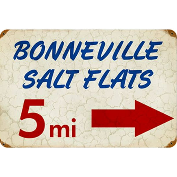 Pintura Rectangular Hojalata 40x30cm Plano Bonneville Salt Flat Letrero ...