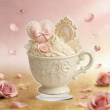 Uuiauoio Romantic Heart Tea Cup Ornament, Acrylic Love Decor for ...