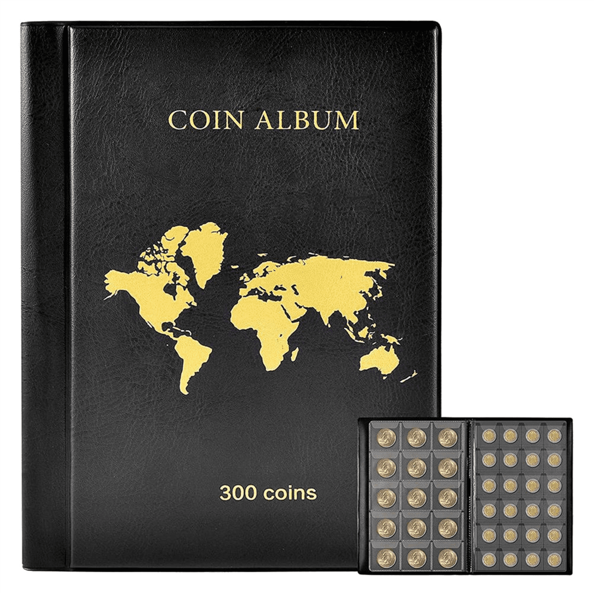 Libro de Colección de Monedas de 300 Bolsillos, Soporte para Colección ...