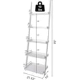 Modern 5-Tier Wall-Leaning Ladder Bookshelf Organizer, 70 in Height ...