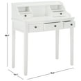 SAFAVIEH Landon 5 Drawer Writing Desk, Solid Contemporary White ...