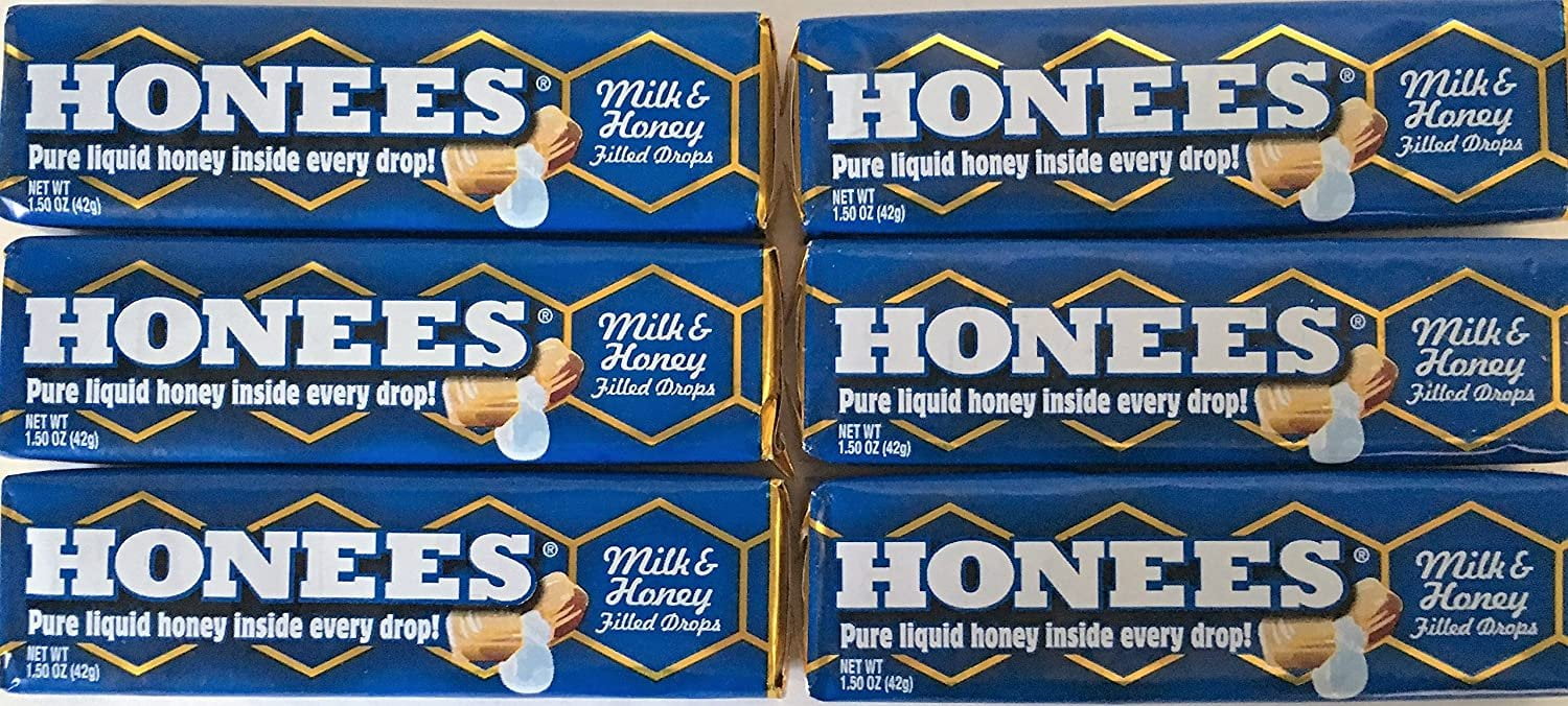 Honees All Natural Milk & Honey Flavor Honey Filled Drops 9 Count Pack of 6 - Walmart.com