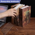 16 Pcs Bookends Clear Acrylic Bookends for Shelves Heavy Duty L Shaped ...