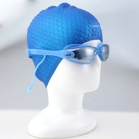 Unisex Flexible Waterproof Silicone Swimming Cap Adult Waterdrop Design ...