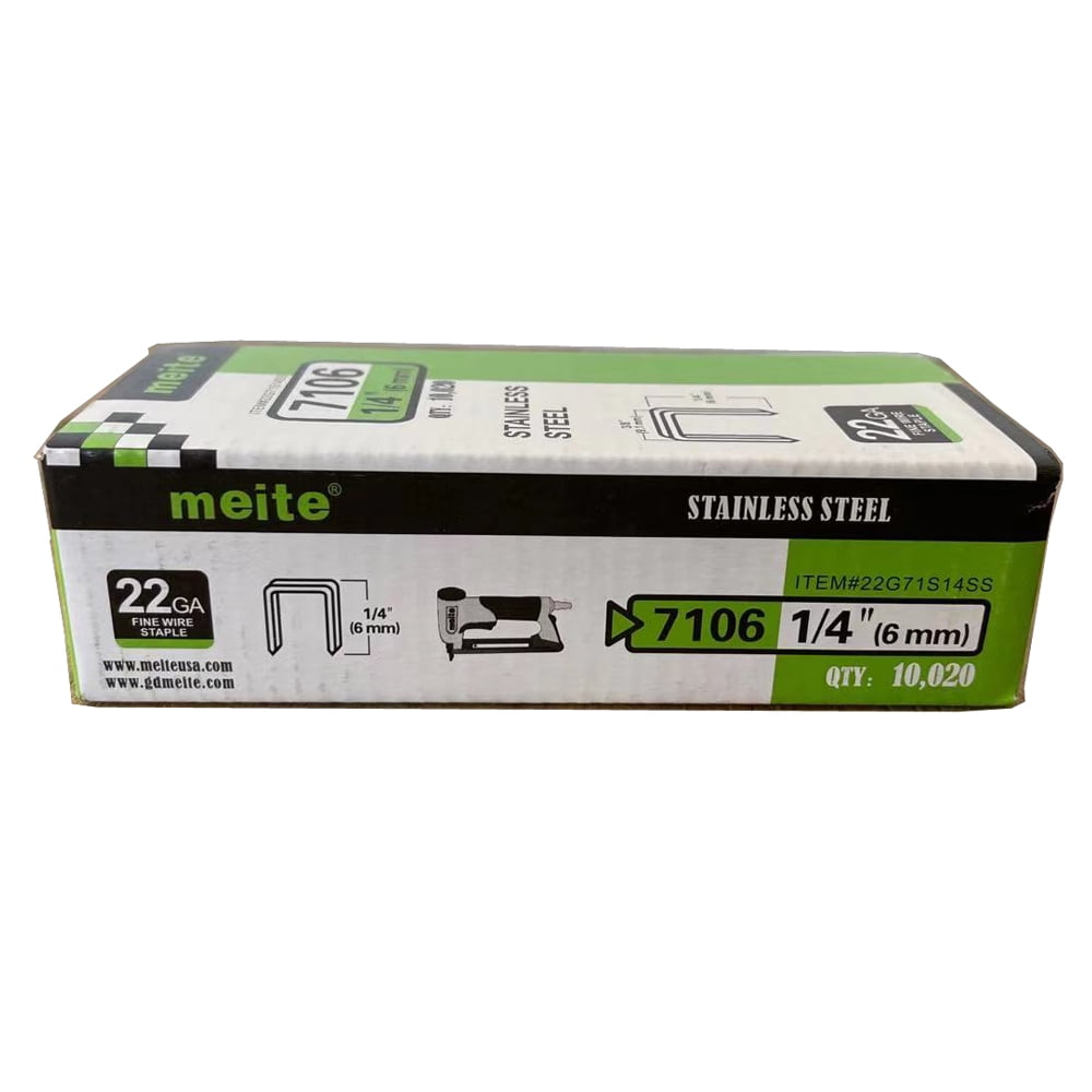 meite 22 Gauge 3/8-inch Crown 1/4-inch Leg Length 304 Stainless Steel ...