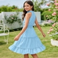Bobifish Tween Girls Dresses Halter Neck Sleeveless Smocked Waist ...