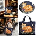 2026 New Vintage Orange Tabby Cat Quilted Tote Bag, Floral Moon Star ...