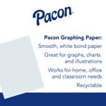 Pacon Graphing Paper, White, 3-Hole Punched, 1/4" Quadrille Ruled, 8" x ...