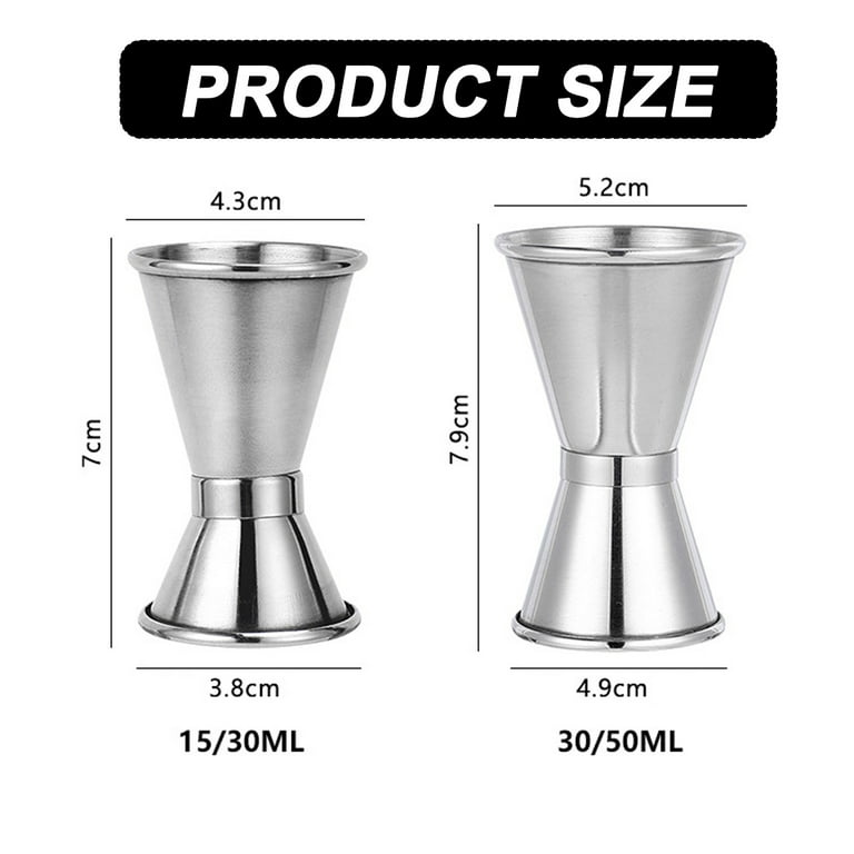 Sipper Jigger Glass Bartender Jigger Plastic Double-ended Measuring Cup ...