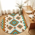 Washable Round Area Rug Vintage Ethnic Geometric Art Circle Rugs Floor ...