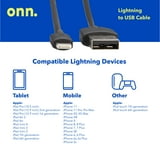 onn. 3' Lightning to USB Cable, White - Walmart.com