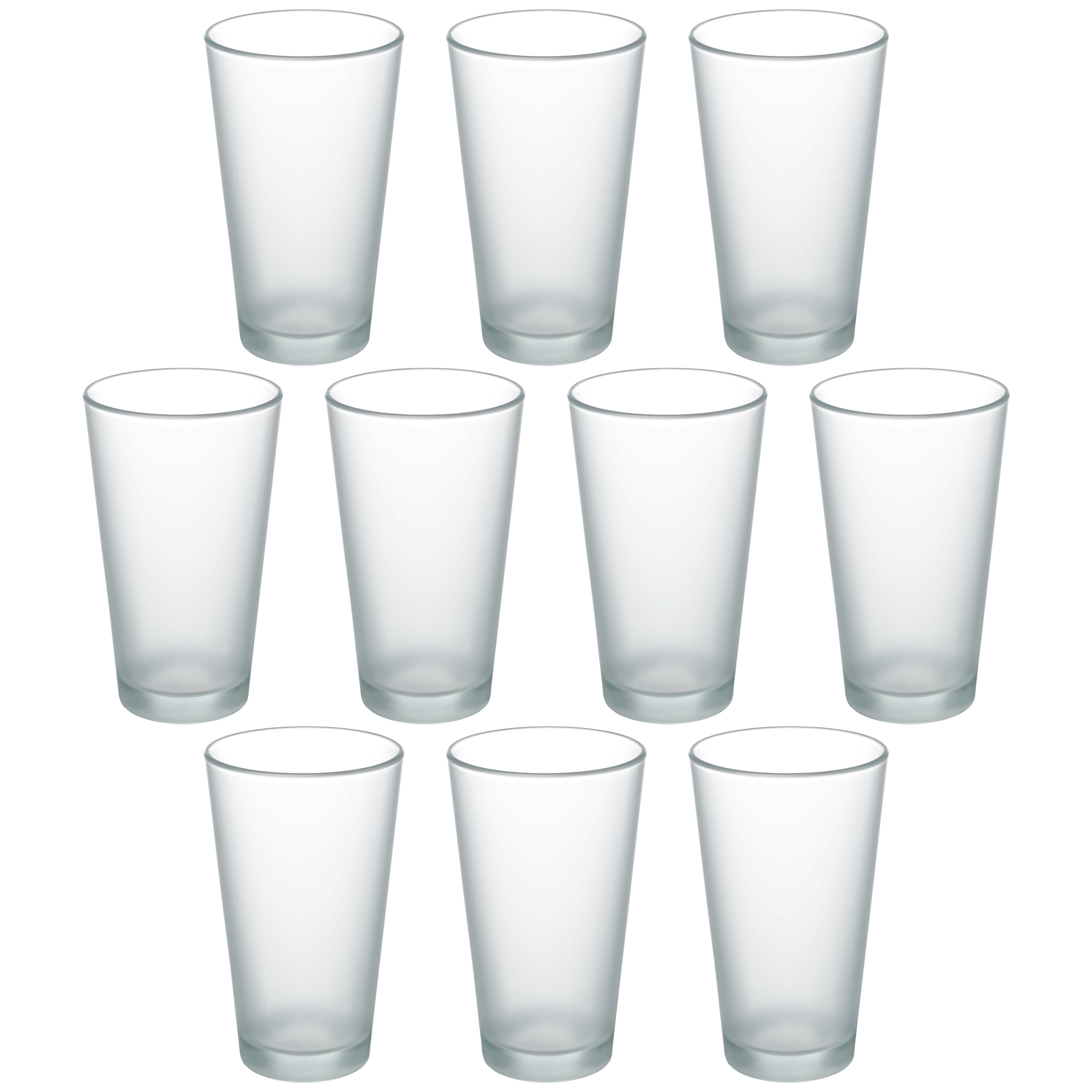 10 Frosted Pint Glasses Set, 16 oz. - Barware, Mixing Glass, Durable ...